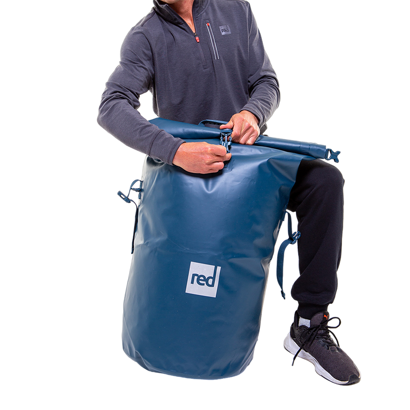 Red Original Waterproof Roll Top Dry Bag Backpack - Deep Blue